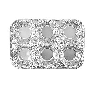 ATB 10 Pc Aluminum Foil Muffin Pan 6 Cavity Cake Mold Cupcake Disposable Container