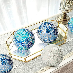 DomeStar Decorative Ball Set, 6PCS 2.4 Inches Mosaic Glass Orbs Centerpiece Balls Glass Balls