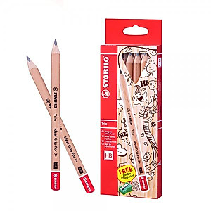 Stabilo Trio Ideal Grip 6pcs HB Jumbo Pencil (Free Jumbo Sharpener)