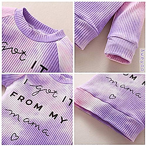 Aweyoo Tie Dye Tee Top Long Sleeve Pants Set for Baby Girl 4T Kids Sleep and Play Casual Clothes 2PCS Fall Outfit Sets Pajamas