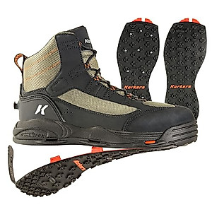 Korkers Greenback Wading Boots - Packed with The Essentials - Includes Interchangeable Kling-On & Studded Kling-On Soles - Size 8