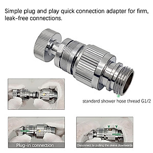 G-Sunny Quick-Connect Sink Faucet Sprayer Kit,Sink Hose Sprayer attachment,Detachable Metal Adapter With Hand Shower,Hair Washing,Pet Dog Rinse,for Bathroom/Kitchen (Three-Function Sprayer)