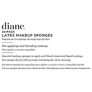 Diane D6049 Assorted Latex Makeup Cosmetic Sponges - 24 Pack