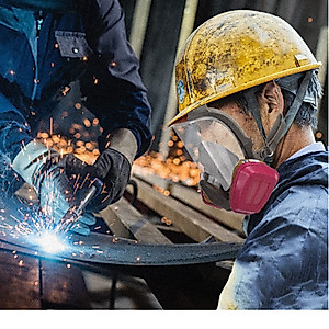 WjjWff Full Face Respirator Mask - Gas Mask With 60926 Activated Carbon Air Filter，For epoxy resin，grinding, hazardous waste handling, paint preparation, petrochemical, pharmaceuticals, welding