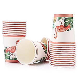 175Pcs Hawaiian Luau Party Decoration, Luau Plates and Napkins Party Supplies, Flamingo Plates for Party, Tropical Plates for Beach Theme Party Decoration, Serves 24 Guests