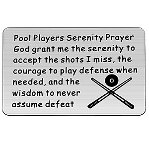 LQRI Billiards Gift Pool Player Gift Pool Players Serenity Prayer Wallet Card Pool Table Billard 8-Ball Wallet Card Insert Gift for Billiards Player Billiard Coach (w-Pool players)