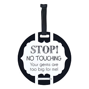 No Touching Baby Car Seat Sign for Newborn Car Seat or Stroller (Black & White)