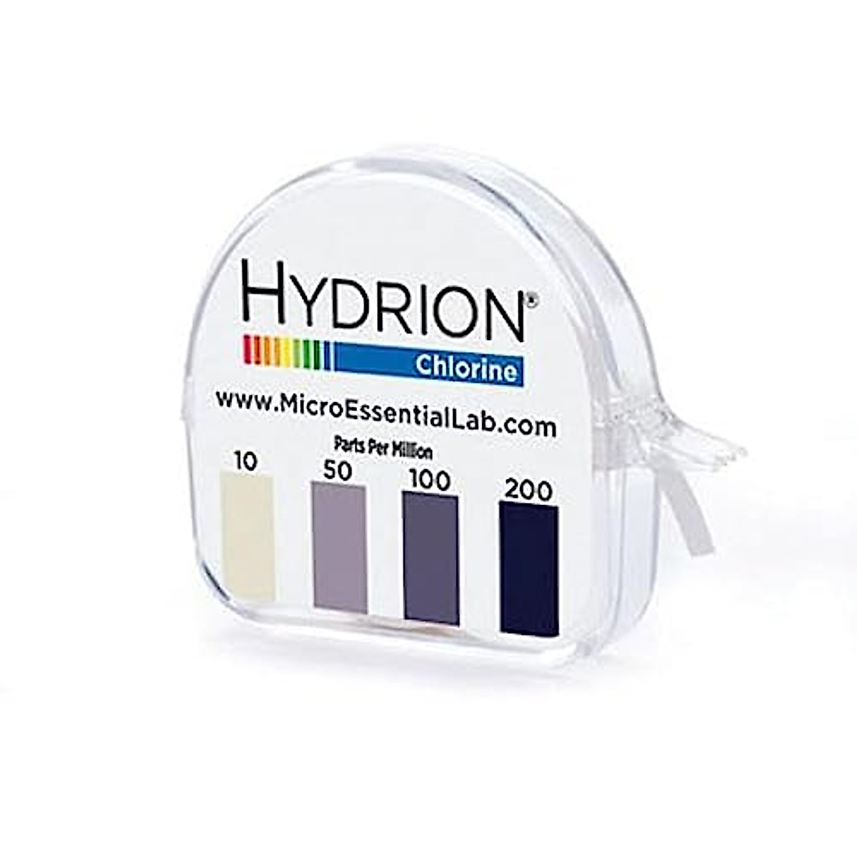 Micro Essential Lab CM-240 Hydrion Chlorine Dispenser 10-200 PPM Test Roll Plus Extra Roll 200 Tests