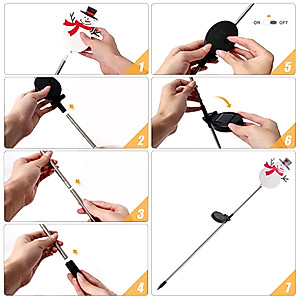 Glintoper 4 Pack Solar Christmas Figurine Lights, Outdoor Lighted Decorative Santa Claus, Snowman, Xmas Tree & Reindeer with Garden Stakes, Warm White LED Lighting Yard Stake for Path Lawn Patio Decor