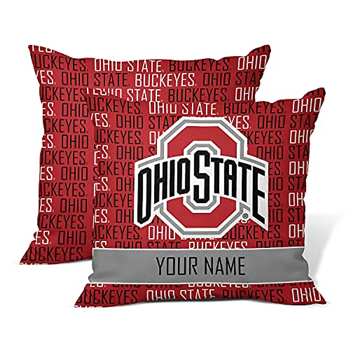 Ohio State Buckeyes Name Pattern Throw Pillow | Personalized | Custom