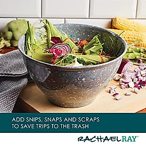 Rachael Ray Accessories Kitchen Pantryware Multi Purpose/Salad Serveware/Melamine Garbage Bowl, 4 Liters, Sea Salt Gray