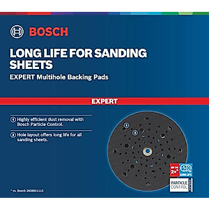 Bosch Professional 1x EXPERT Multihole Back Pad Universal 150 mm (Medium Finish), Diameter 150 mm, Accessory Random Orbital Sander)