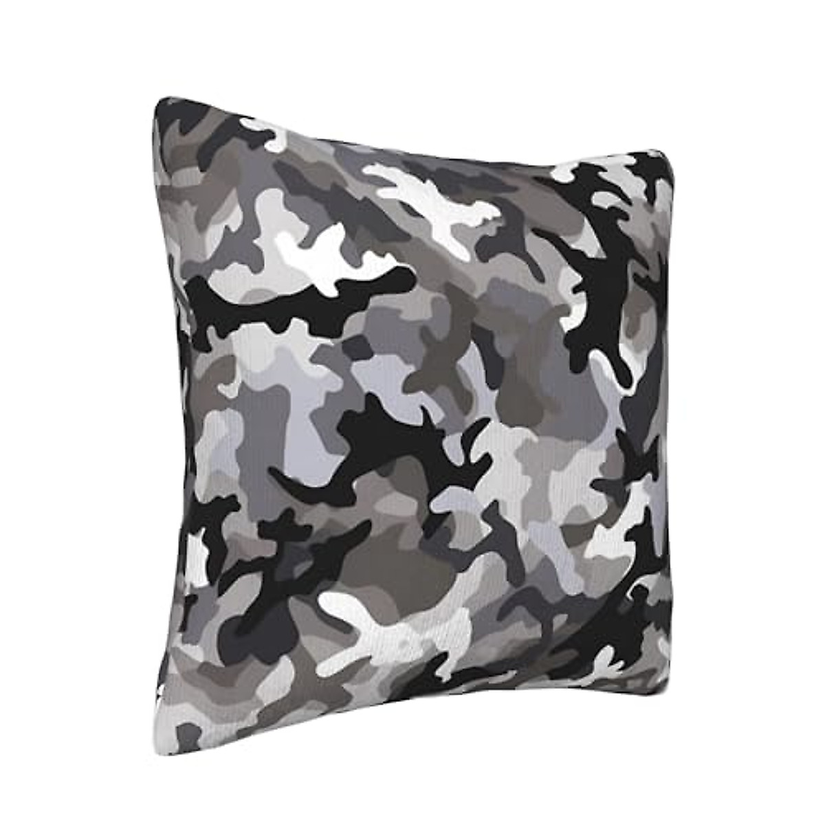AdaNti Black Grey White Camo Print Corduroy Throw Pillow Covers Soft Square Throw Pillow Case Home Decorations for Bed Sofa Living Room 18"x18"