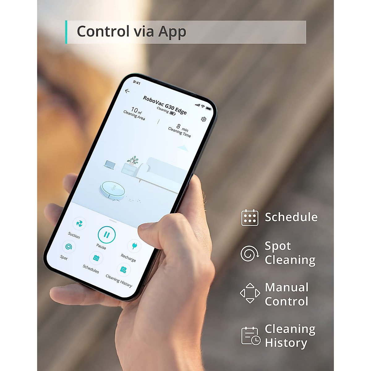 eufy by Anker, RoboVac G30 Edge, Robot Vacuum with Dynamic Navigation 2.0, 2000 Pa Suction, Wi-Fi, Boundary Strips, for Carpets and Hard Floors, Ideal for Pet Owners