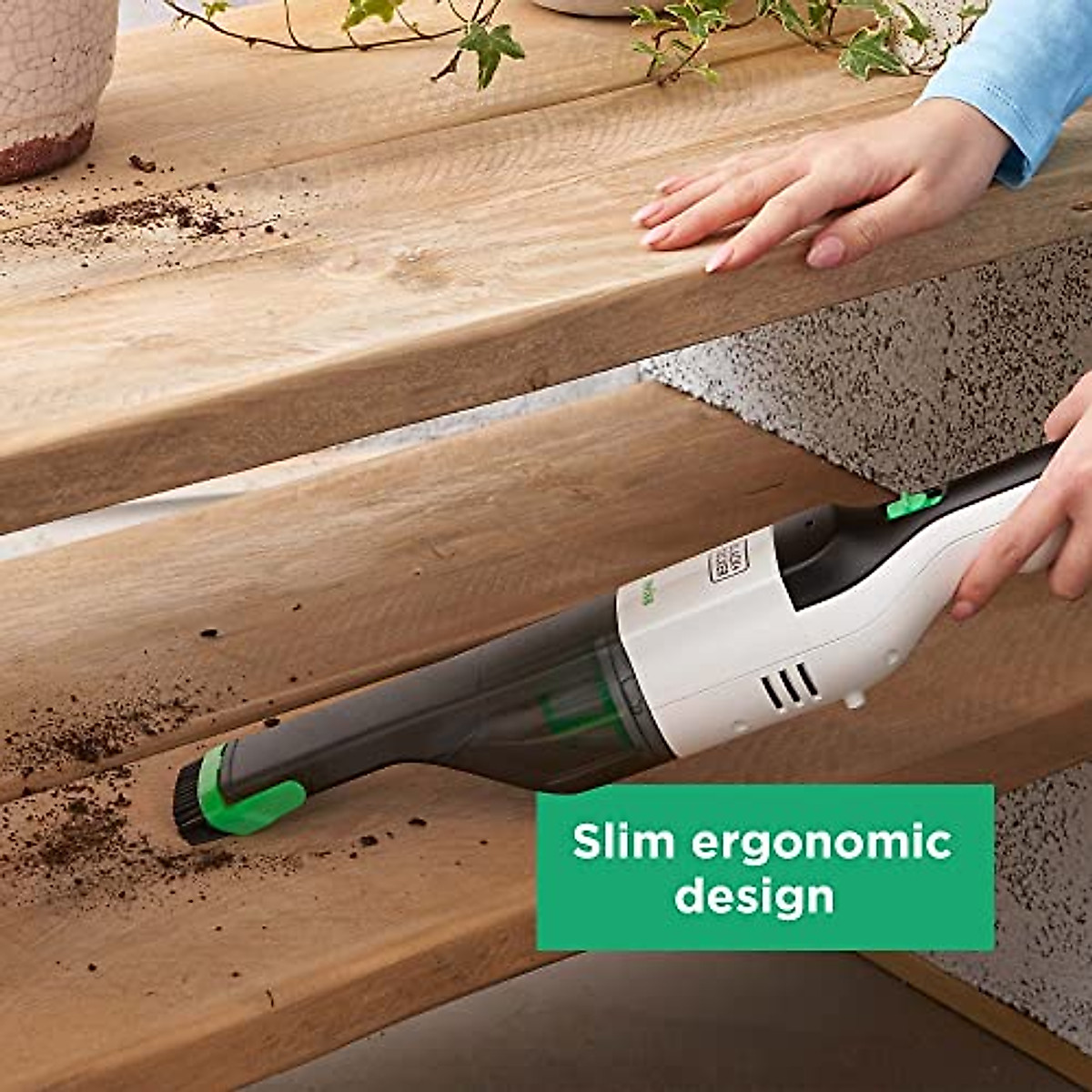 BLACK+DECKER 8V MAX reviva Handheld Vacuum, Cordless, Transparent Dustbowl (REVHV8J40)