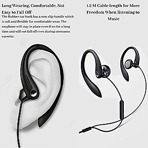 PHILIPS Over The Ear Sport Earbuds with Mic, Earphones for Sports, Running and Gym