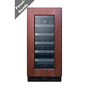 Summit ALWC15PNRLHD 15 Inch Wide 23 Bottle Capacity Wine Cellar Built-In or Freestanding Use, Panel Ready, ADA Compliant (LHD, Wine)