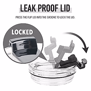 Life's Easy 20oz Stainless Steel Mug w/Handle - Double Wall Insulated Travel Tumbler w/Flip Lid - Leak Proof Tumbler - Thermal Cup for Coffee, Tea, Water & More - Keep Hot & Cold Drinks (Black)