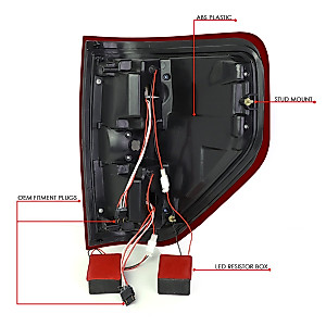 DNA MOTORING TL-F15009-LED-CH-RD LED Tail Light Assembly Driver & Passenger Side [Compatible with 09-14 Ford F150]