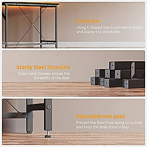 Cubiker L-Shaped Computer Desk, Home Office Corner Desk with Non-Woven Drawer, Sturdy Writing Table, Space-Saving, Easy to Assemble