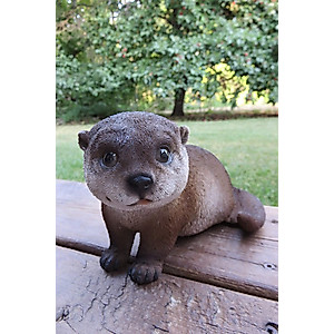 Generic River Otter Figurine Resin Ornament Statue 7 in. Home and Yard Decor Pool Fountain Pet