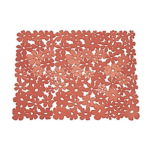 iDesign Blumz Floral BPA-Free Flexible PVC Plastic Large Sink Protector Mat - 16" x 12.5", Red