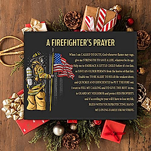 Motivational Art Wall Decor a Firefighter's Prayer Canvas Print Framed Firefighter Painting for Home Office Wall & Tabletop Decor