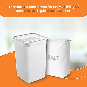 Food Storage Container Set (Pack of 2/6.5L) - Kitchen & Pantry Storage Canisters for Flour, Sugar, Baking Supplies, Cereal & Rice - Made of BPA Free Plastic - Comes with Spoons, Stickers & Marker