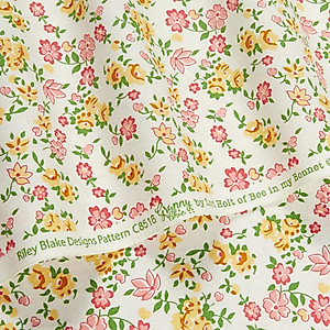 Riley Blake Granny Chic Sheets Yellow, Fabric by the Yard