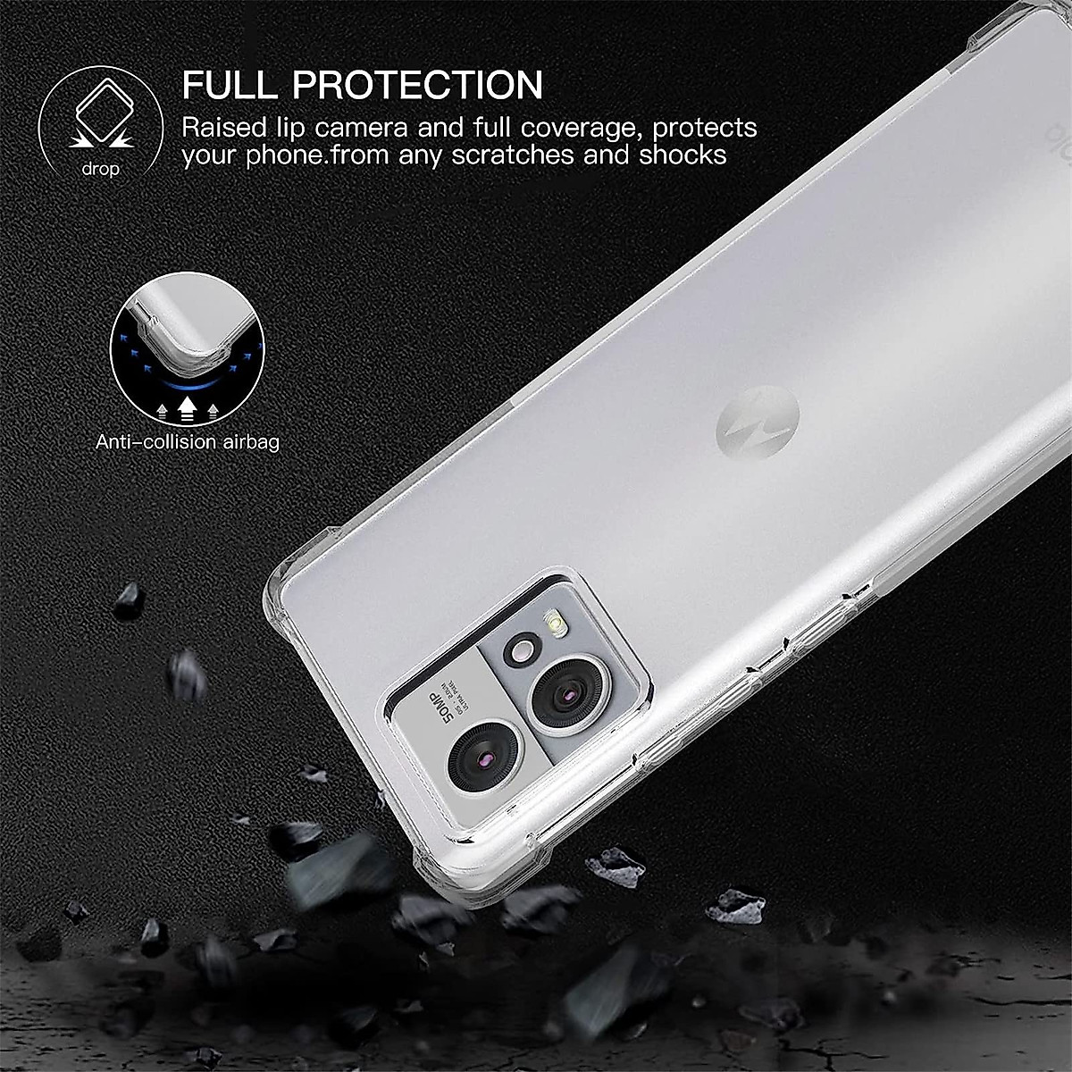 SHYXGLON Clear Ultra Thin Transparent Slim Cover for Motorola Moto ThinkPhone 5G, Soft TPU Flexible Bumper Shockproof Phone Case with Airbag Protection