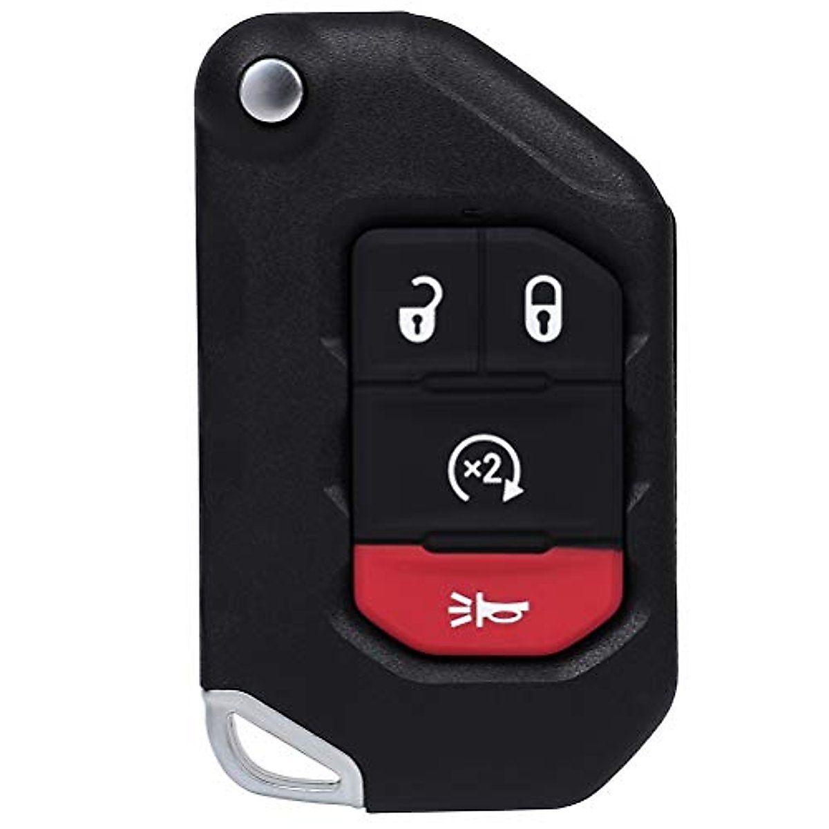 SELEAD Flip Key Fob 4 Buttons Keyless Entry Remote fit 2020 for Jeep Gladiator 2018-2020 for Jeep Wrangler Antitheft Keyless Entry Systems 68416782AA 1pc 433.92MHz, Black