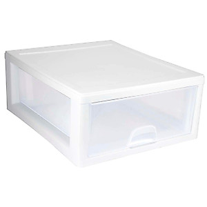 Sterilite 16 Quart Clear Plastic Stacking Storage Drawer Container Box (6 Pack) + 6 Quart Storage Drawer Container Box (6 Pack)