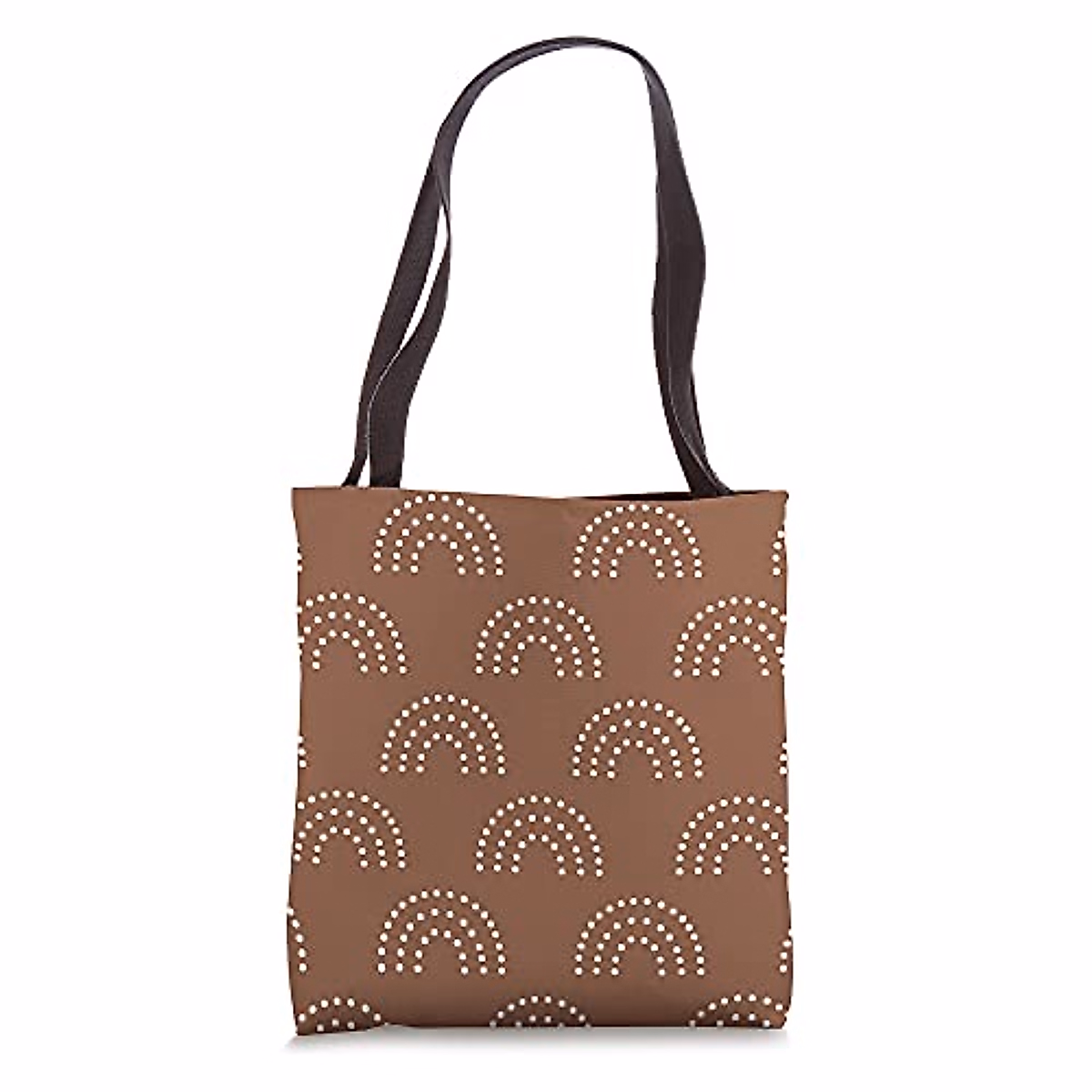 Rainbow Pattern in White on Brown AEY312 Tote Bag