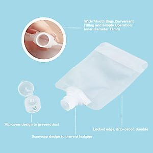 NUTAKI 15pack Portable Travel Fluid Makeup Packing Bag with Labels Refillable Travel Pouches-Sub Bags for Travel Tsa Approved Leakproof Toiletries Containers