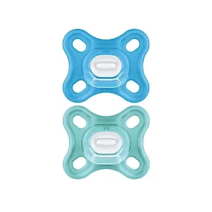 MAM Comfort Baby Pacifier, 100% Lightweight Silicone, Sterilizer Case, 0-3 Months (Pack of 2)