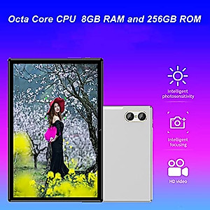 Airshi Tablet PC, Dual Camera Business Tablet Gray Octa Core CPU 10 Inch for Family (US Plug)