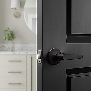 Amazon Basics Straight Door Lever, Passage, Oil Rubbed Bronze