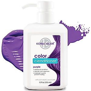 Keracolor Clenditioner PURPLE Hair Dye - Semi Permanent Hair Color Depositing Conditioner, Cruelty-free, 12 Fl. Oz.