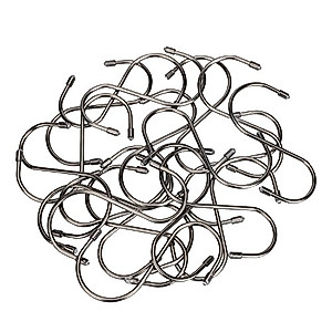 WOVTE 20 Pack Heavy-Duty Stainless Steel S Shaped Hooks Kitchen S Type Hooks Hangers for Pans Pots Utensils Clothes Bags Towels Plants