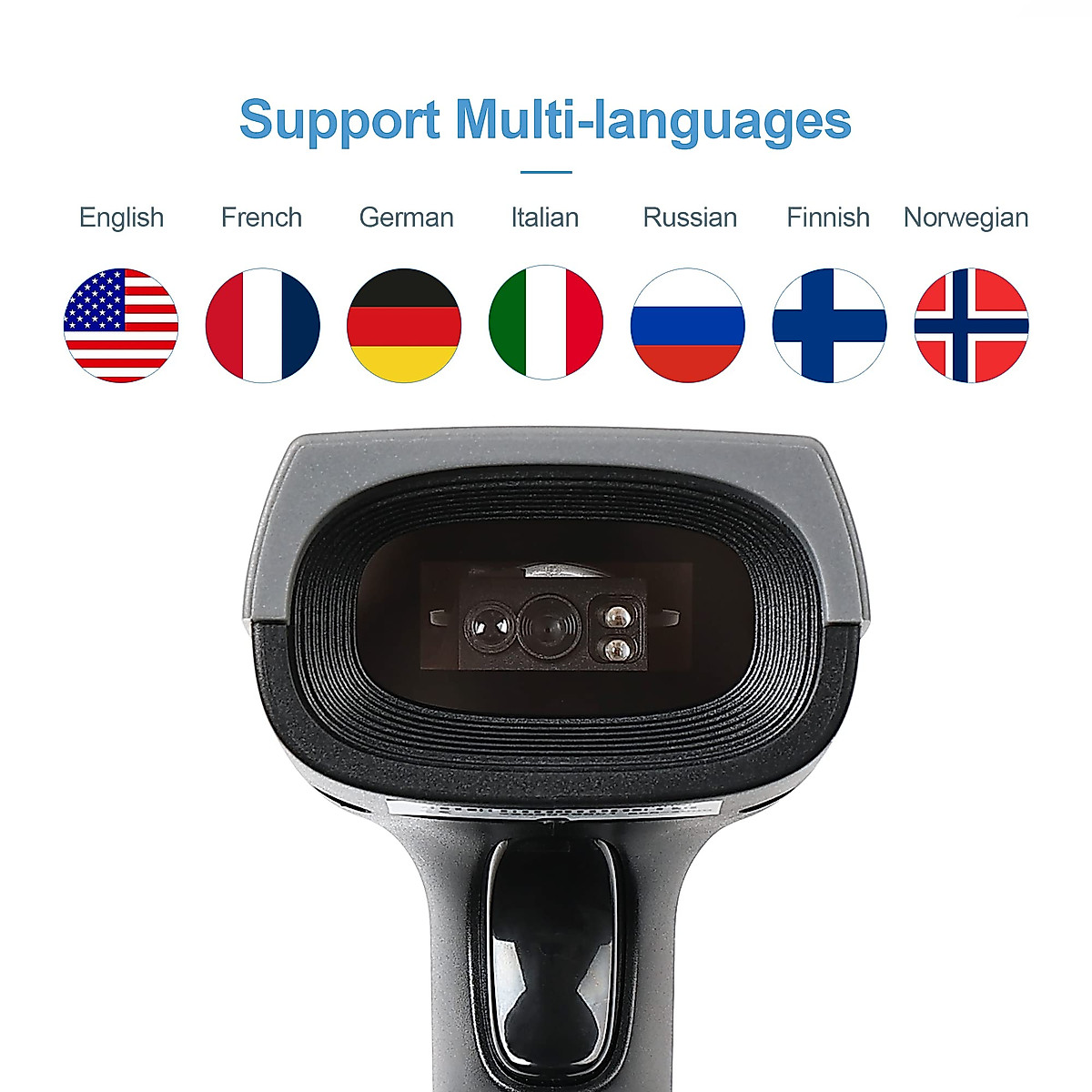 BizPal Wired 1D & 2D Barcode Scanner, Wide-Angle Lens Easy Coverage, Fast Scanning, Ergonomic Handle, Anti-Shock, Suitable for Store, Restaurant, Pharmacy, Clothing Industry, Plug and Play BSC-2000