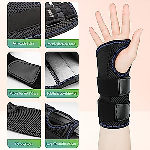 CosySun Carpal Tunnel Wrist Brace Right Hand Left Hand Wrist Compression Sleeve Night Wrist Sleep Support for Men Women Adjustable Wrist Splint Arm Compression Hand Support for Injuries Forearm Wrist Pain Sprain Sports Left L 1 Pack
