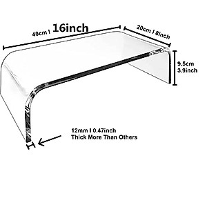 DYCacrlic Clear Acrylic Computer Monitor Stand, Heavy Duty Monitor Riser for Office Home Desktop Corner, Free Standing Lucite Monitor Stands for Laptop Screen Tablet TV Lcd, Desk Riser Leg Lift