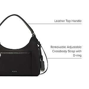 TUMI - Voyageur Adelaide Hobo Crossbody - Sling Bag for Women - Everyday Travel Purse - Removable Strap Tracer - Black & Gunmetal Hardware
