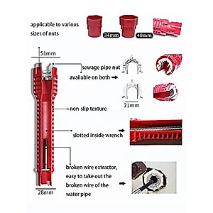 dsdzkj 8-in-1 Sink Wrench, Basin Wrench is a Multi-purpose Tool for The Kitchen, Bathroom, Toilet, and Narrow Space Under