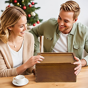 Misecrisa Airtight Stash Box with Tray - Rubber Seals - Large Wooden Box with Accessories 100% Air-Tight Storage Stash Box Set - Decorative Wood Box for Herbs (9.5inch)