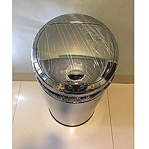 WENLII 6L/9L/12L Auto Close Trash Can Sensor Waste Bin Touchless Dustbin Garbage Bucket Stainless Steel Batteries Power (Size : 9l)