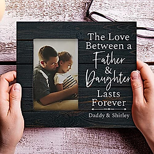 Personalized Dad Picture Frame | 6 Unique Designs incl. Baseball w/ 2 Size Options 4x6, 5x7 | Custom Fathers Day Photo Frame - Dad Gifts from Daughter, Son - Birthday Gifts for Dad