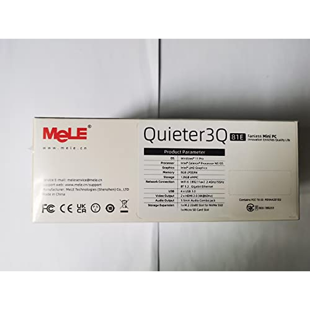 MeLE Quieter3Q Fanless Mini PC Celeron N5105 8GB 128GB, Windows 11 pro Portable Small Desktop HDMI Gigabit Ethernet, Industrial IoT Micro PC Unlock Bios Auto Power on, SSD PXE VESA Mount