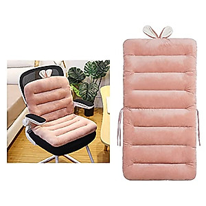 ELFJOY Desk Chair Cushion 85cm Office Chair Cushion Seat Cushion with Back Support Lounger Cushion with Fixing Band (Pink) 85×45cm
