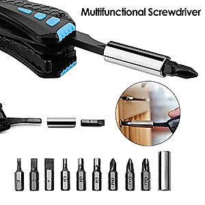 WINWILD Multitool Pocket Knife with Pliers Screwdrivers Bottle Opener Safety Lock,Camping knife for Survival Camping Fishing Hiking, Valentine's Day Gift for Men Women (Blue)